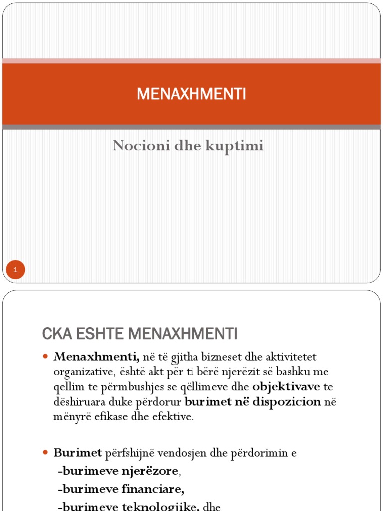 Ligjerata 1. MENAXHIMI I BNJ-Master | PDF