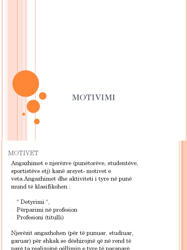 Ligjerata 10. MOTIVIMI | PDF