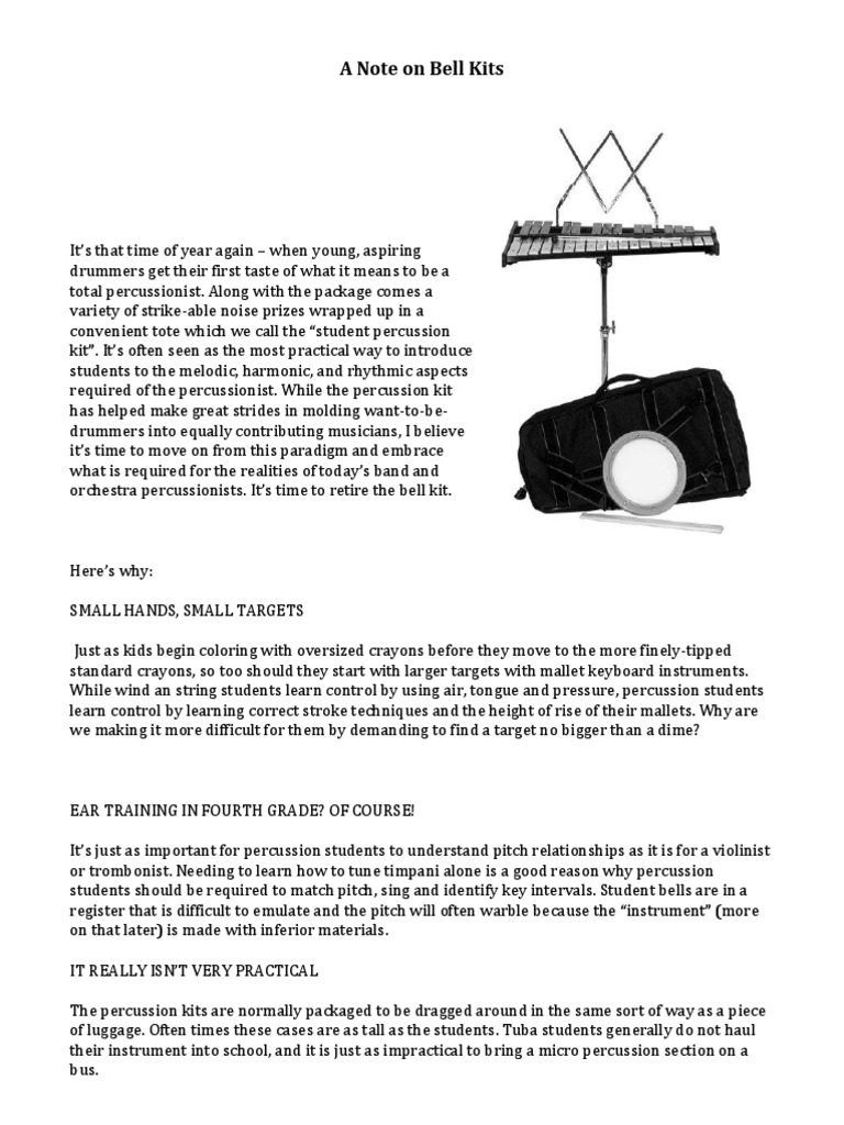 A Note On Bell Kits | PDF | Musical Instruments | Hornbostel Sachs