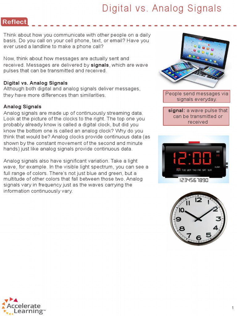 Ca Ngss Ms Physicalscience Stemscopedia Digitalvsanalogsignals | PDF ...