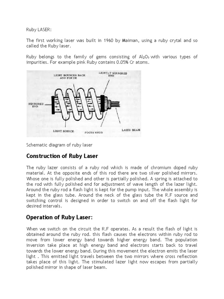 Ruby Laser | PDF | Laser | Quantum Electronics