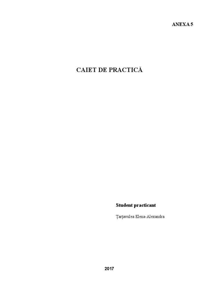Anexa 5.model Caiet de Practica | PDF