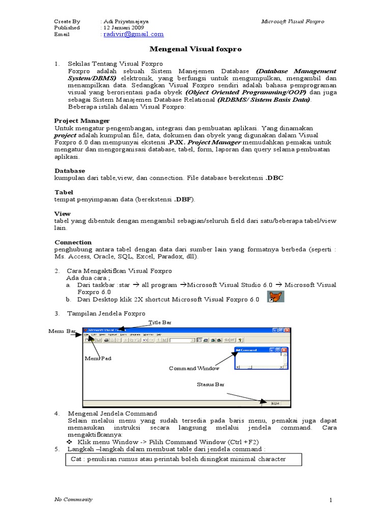 Panduan Lengkap Visual FoxPro 6.0 | PDF