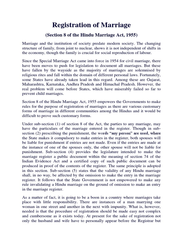 Registration of Marriage PDF | PDF | Marriage | Divorce