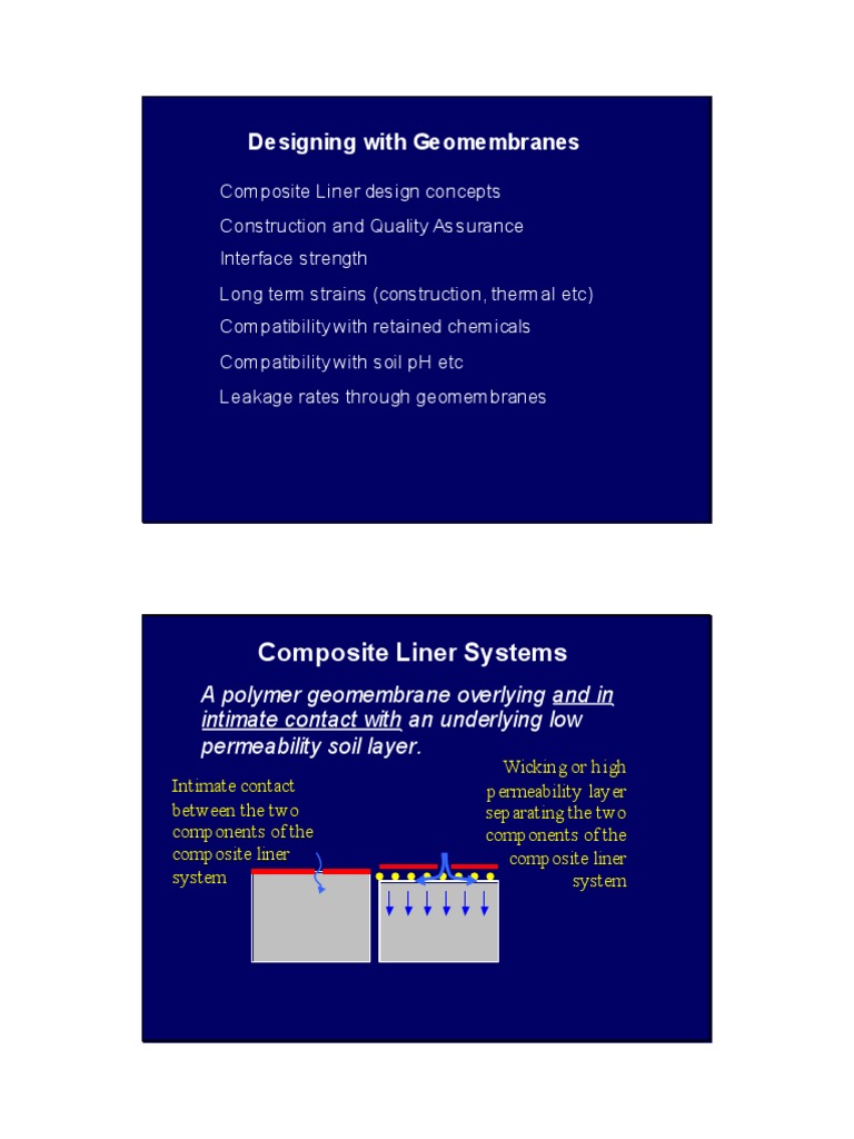 Designing With Geomembranes: Composite Liner Systems | PDF | Solid ...