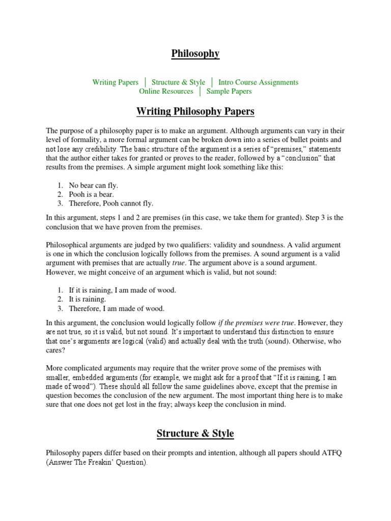 Writing Philosophy Papers | PDF | Validity | Argument