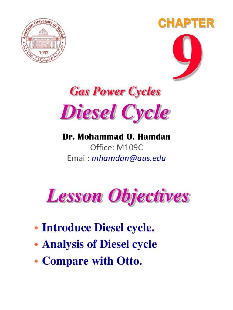 Gas Power Cycles Diesel Cycle Pdf Diesel Engine Thermodynamics