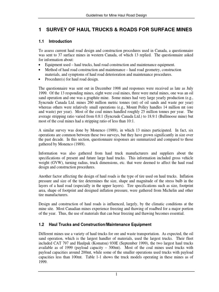 Haul Road Design Guidelines | PDF | Road | Transportation Engineering