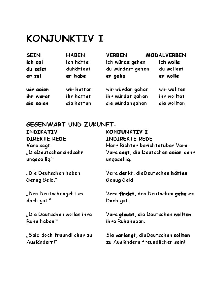 Konjunktiv I | PDF