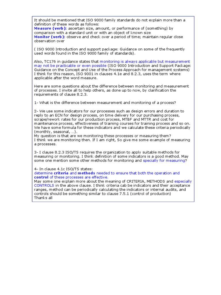 Measure (Verb) : Monitor (Verb) :: Monitoring Is Always Applicable But ...