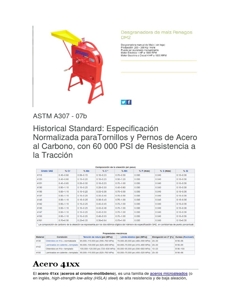 Astm A307 | PDF | Acero | Aluminio