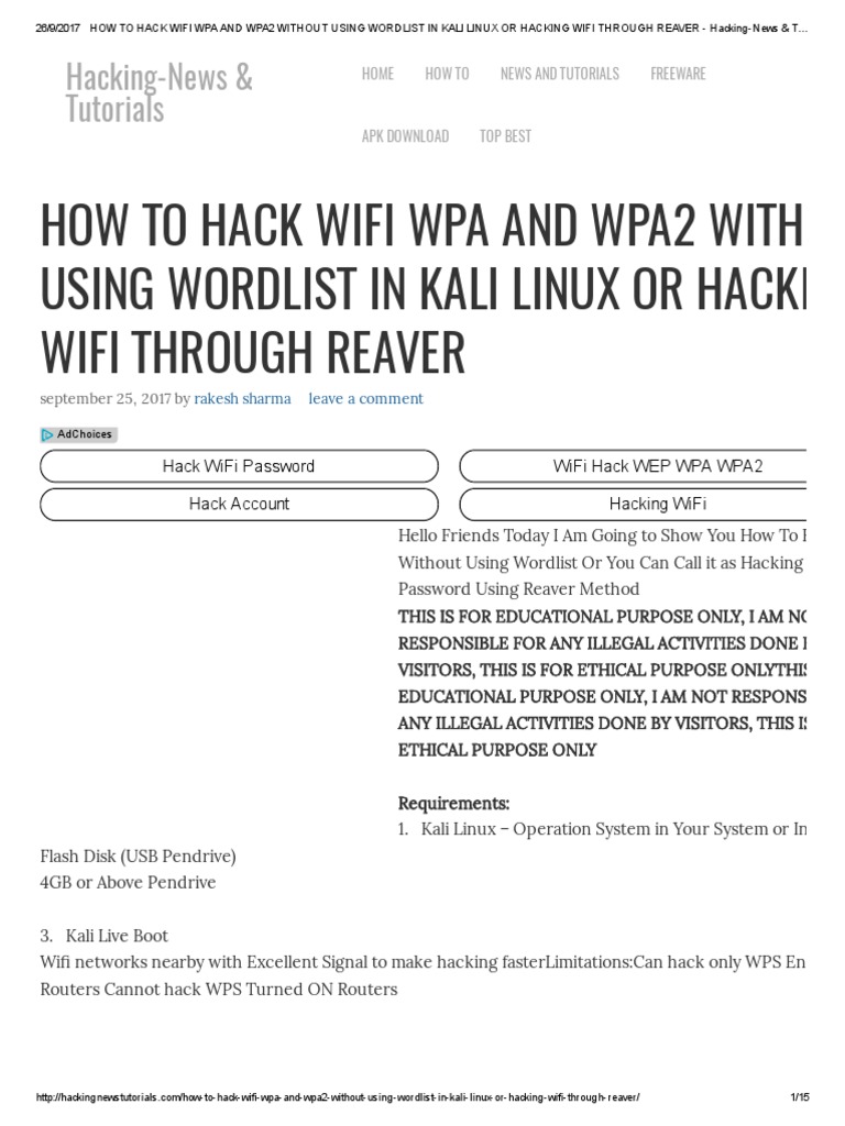 How To Hack Wifi Wpa and Wpa2 Without Using Wordlist in Kali Linux or ...