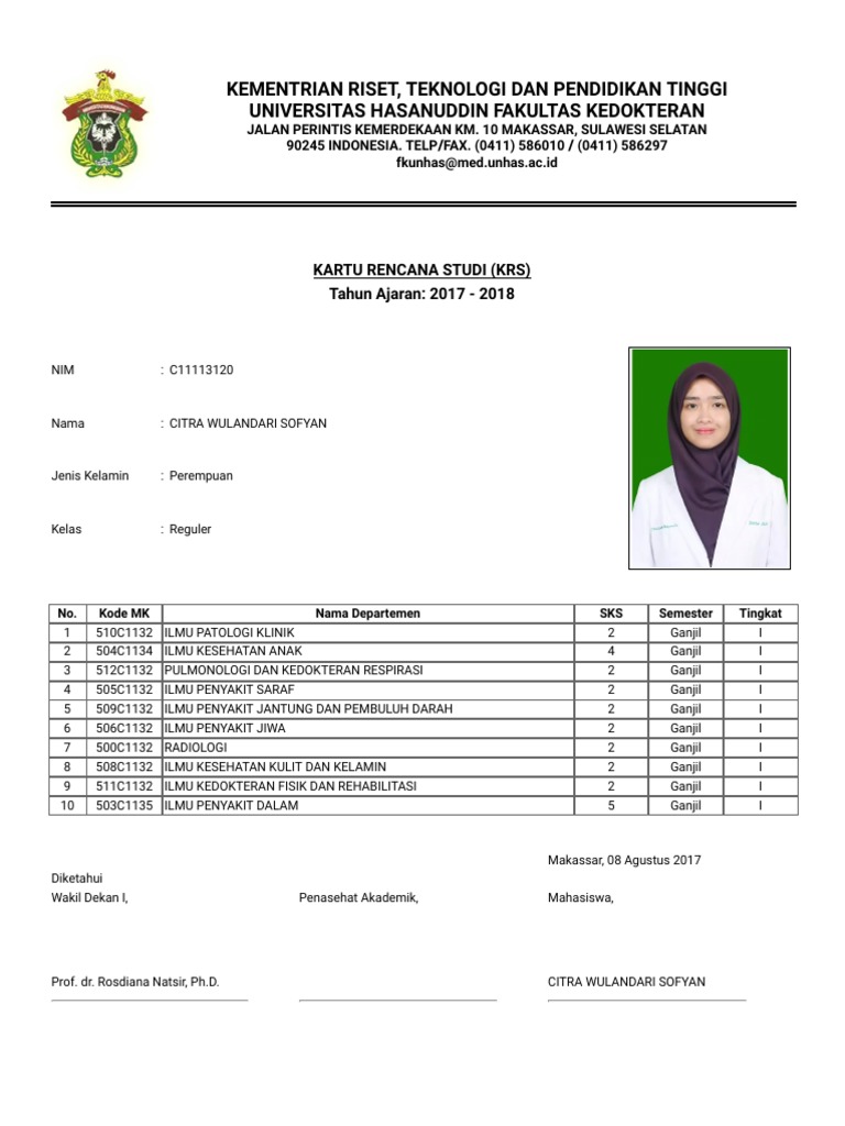 Kartu Rencana Studi (KRS) PDF | PDF