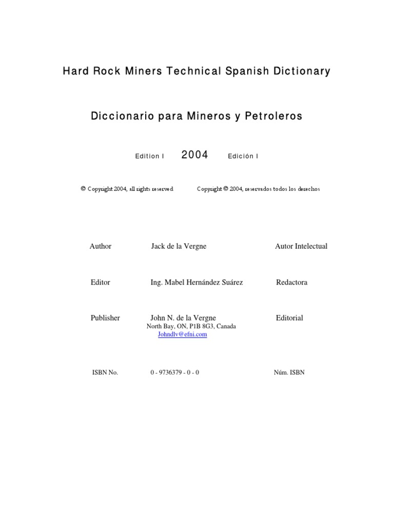Diccionario de Mineria Ingles Espanol PDF | PDF | Dictionary | Mining