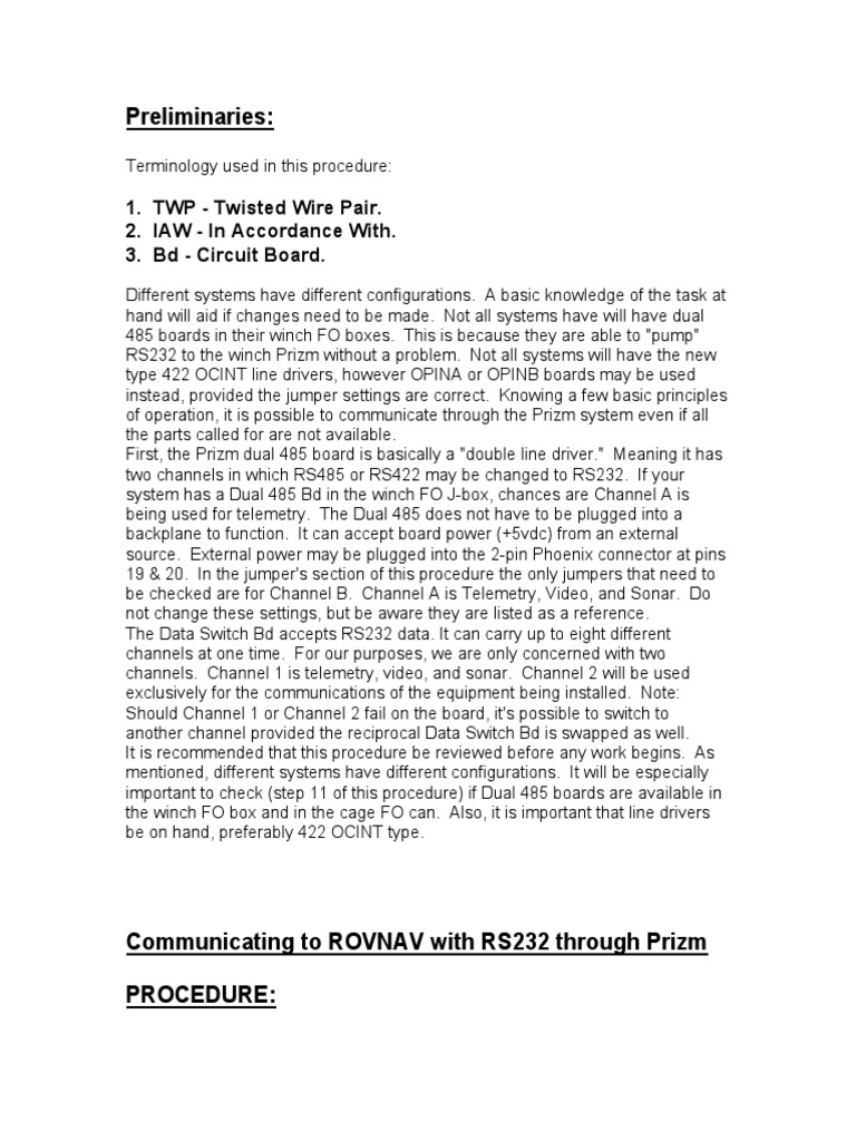 ROVNAV Set Up Through Prizm 1 | PDF | Electrical Connector | Equipment