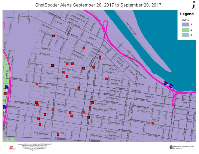 ShotSpotter Alerts Map 9-20-17 To 9-28-17 (Div 1) | PDF