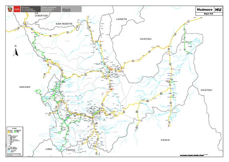 HUANUCO - Mapa Vial | PDF