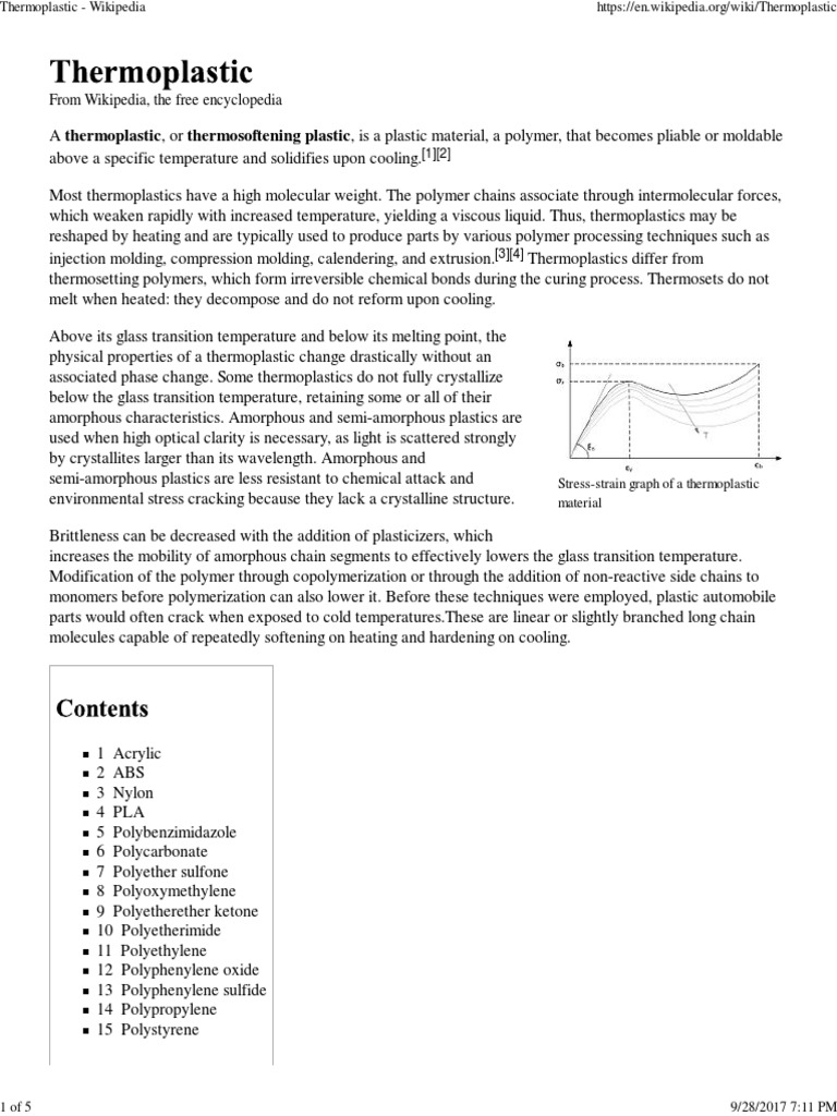 Thermoplastic - Wikipedia | PDF | Thermoplastic | Polyethylene