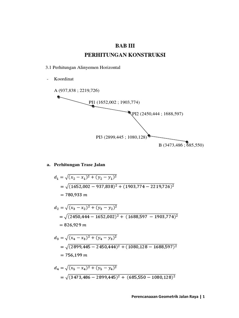 Perhitungan Alinyemen Horizontal FC SCS SS | PDF