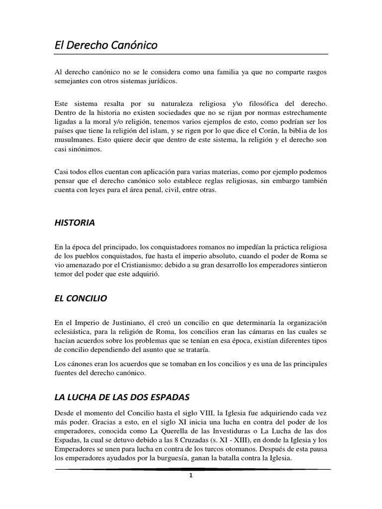 El Derecho Canónico | PDF | Derecho Canónico | Iglesia Católica