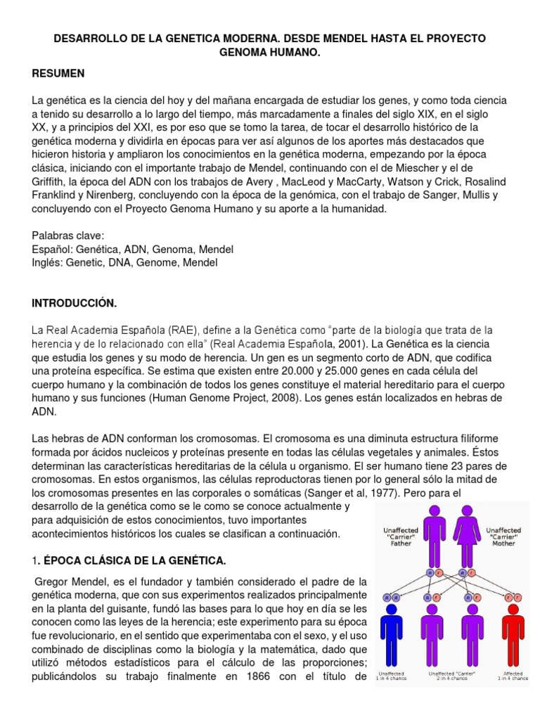 Desarrollo de La Genetica Moderna | PDF | Adn | Genética