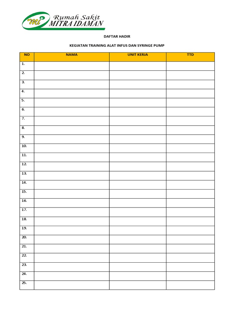 Absensi Pelatihan | PDF