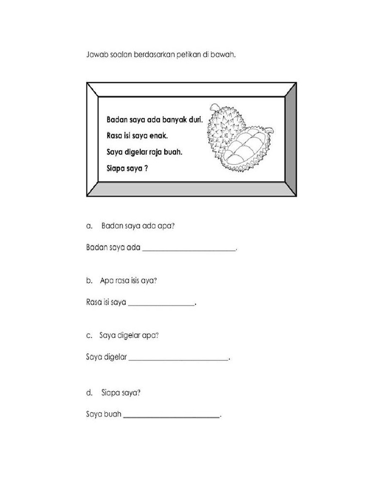 Baca Petikan Di Bawah Dan Kemudian Jawab Soalan | PDF