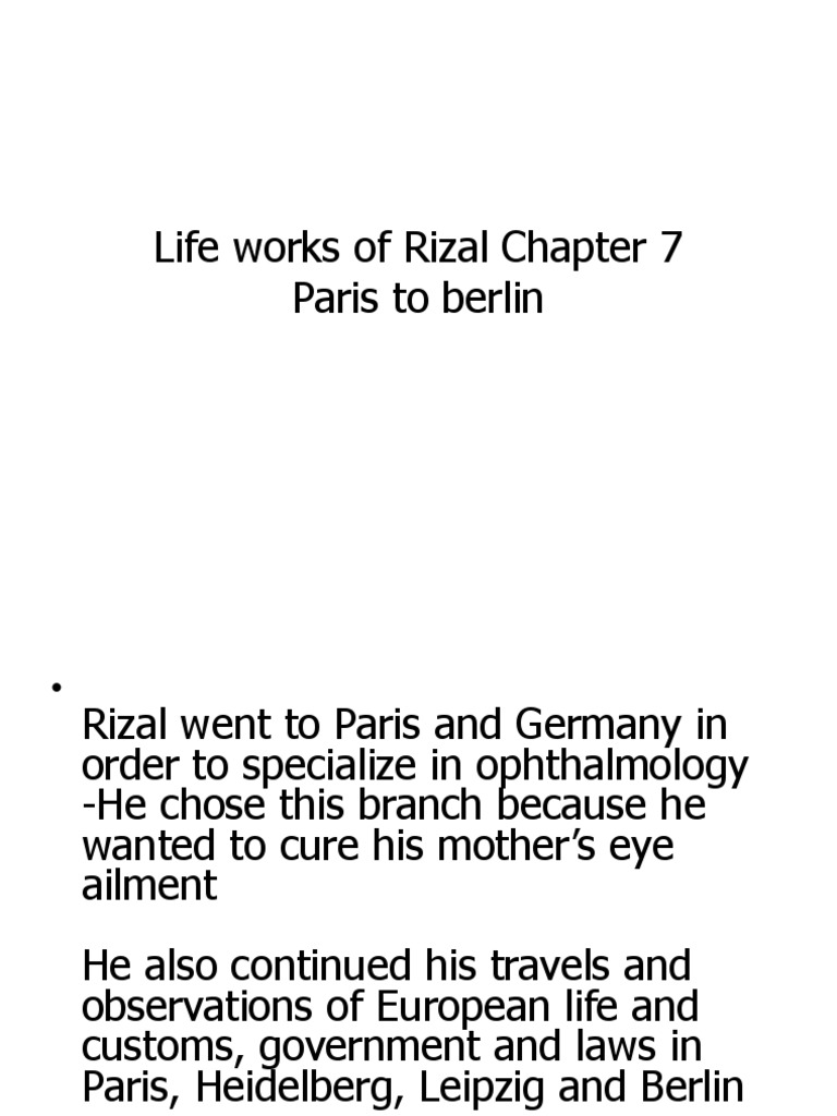 Life Works of Rizal Chapter 7 | PDF | Philippines