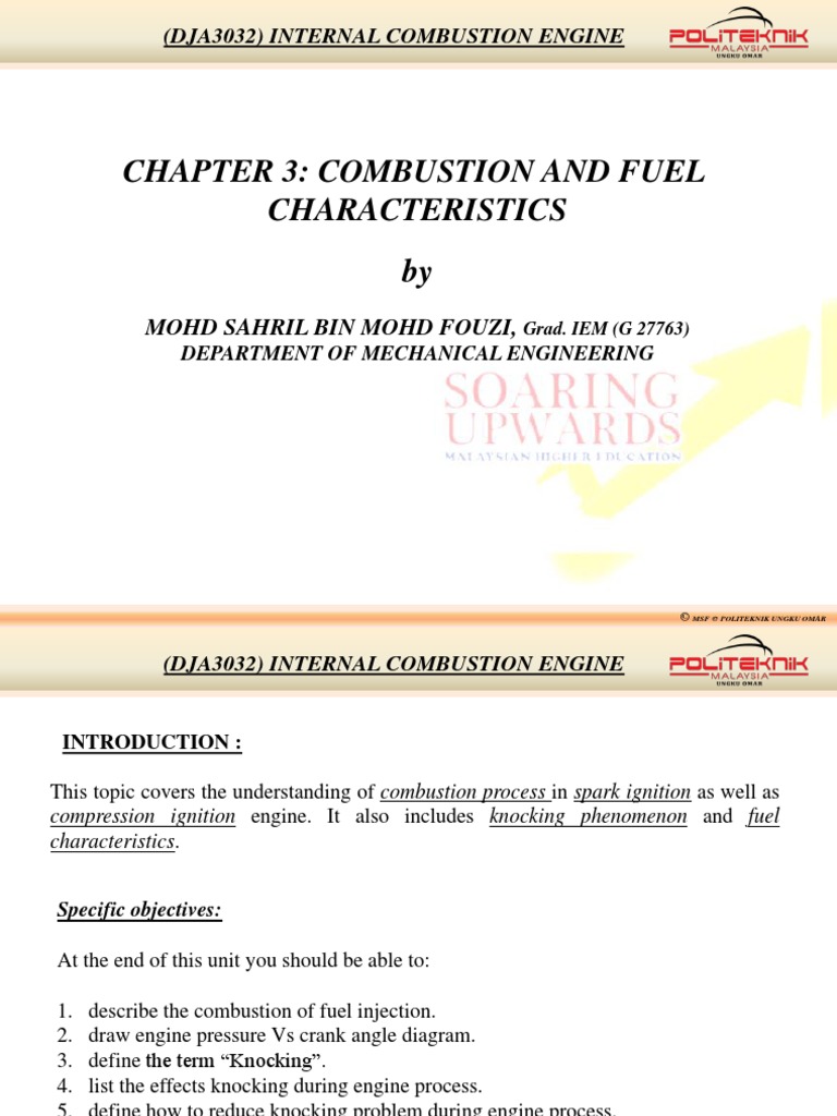 Dja3032 Chapter3 151217030704 | PDF | Internal Combustion Engine | Combustion