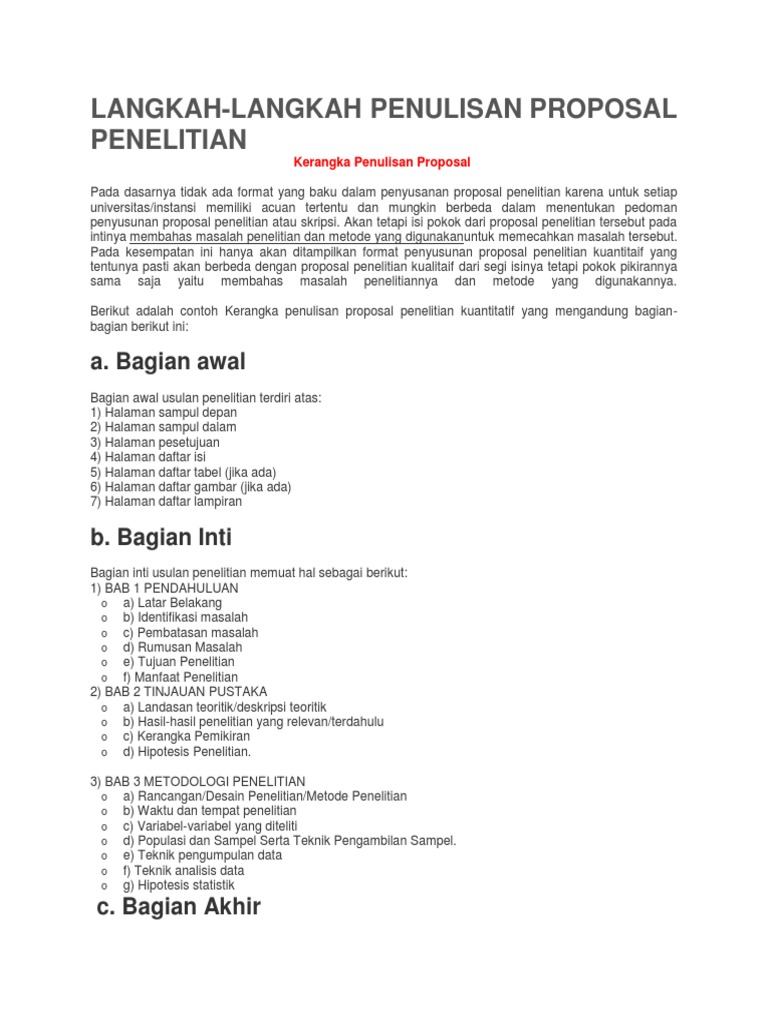 Langkah Penulisan Proposal | PDF