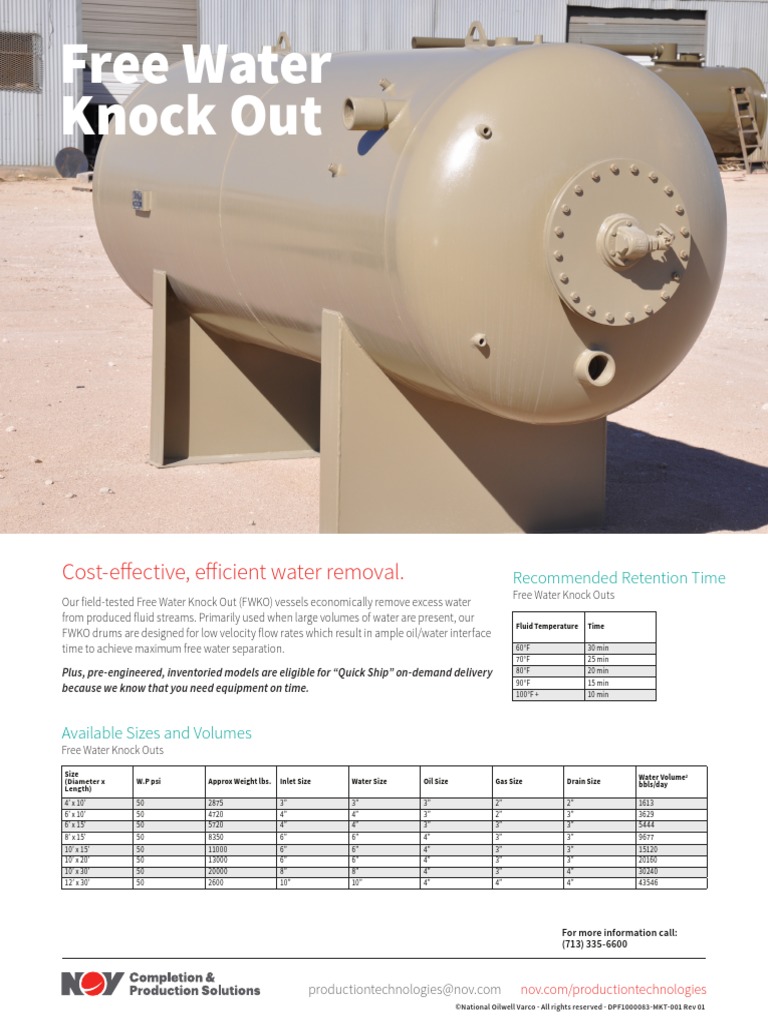 Free Water Knock Out Summary Sheet PDF | PDF | Civil Engineering ...