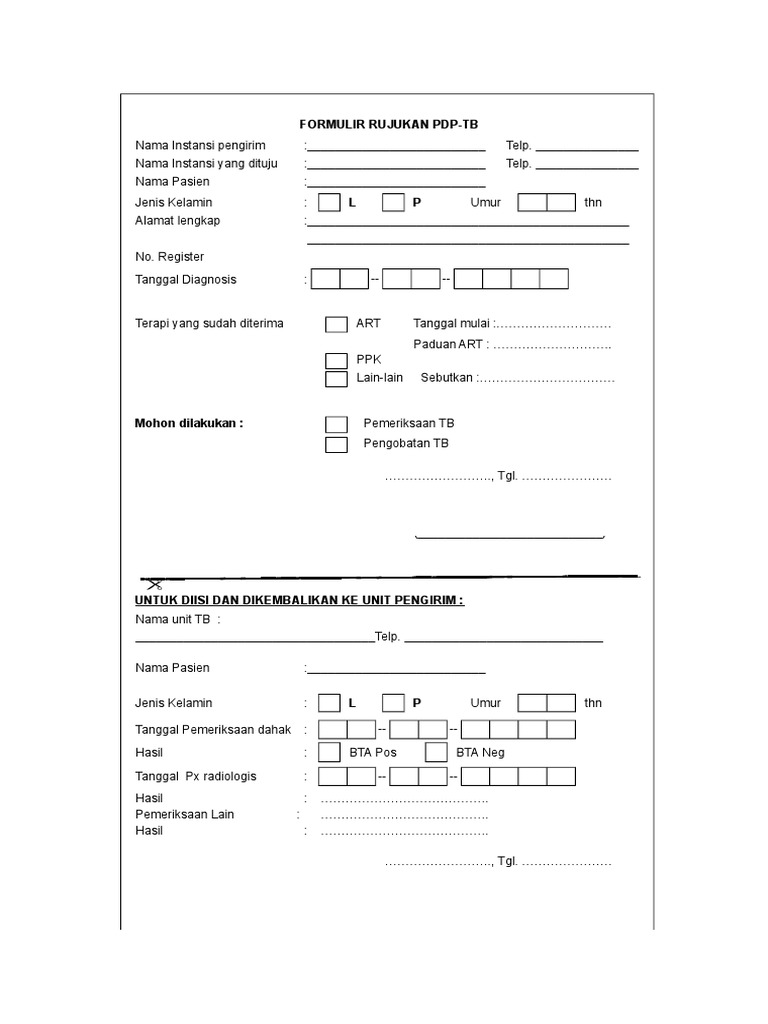 Form Rujukan TB-KTS | PDF