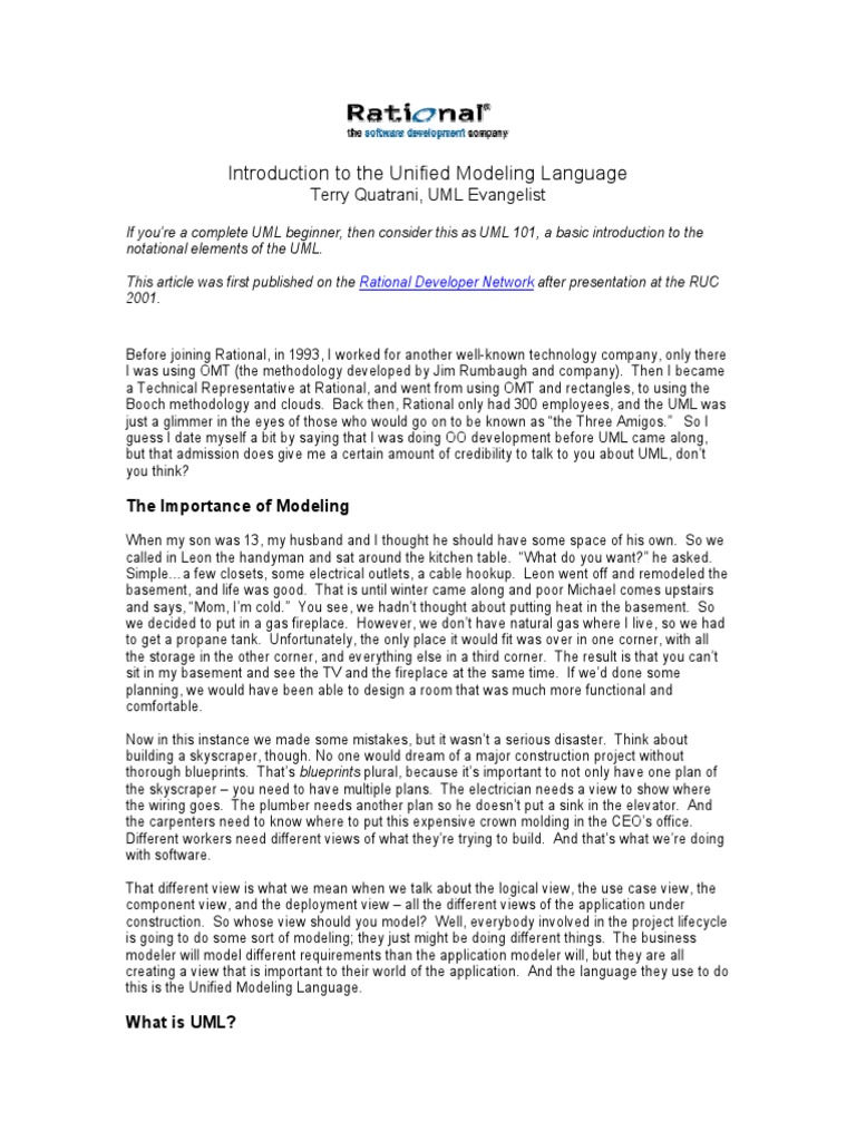 Intro UML | PDF | Unified Modeling Language | Use Case