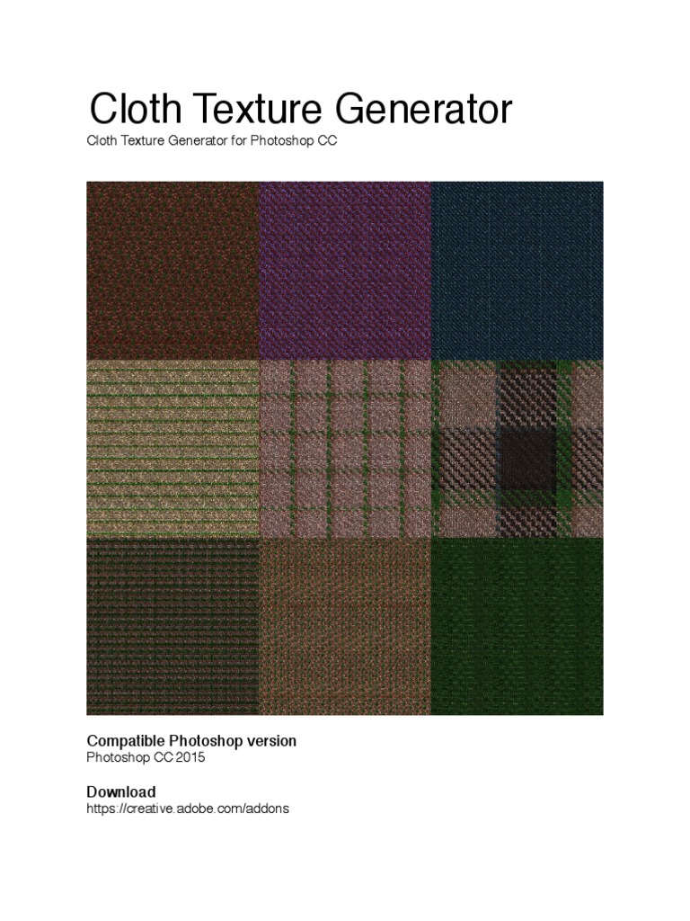 Cloth Texture Generator For Photoshop CC | PDF