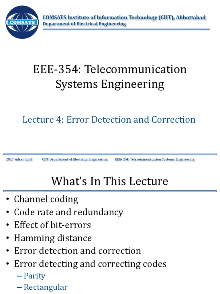 4 Error Detectionandcorrection Pdf Error Detection And Correction