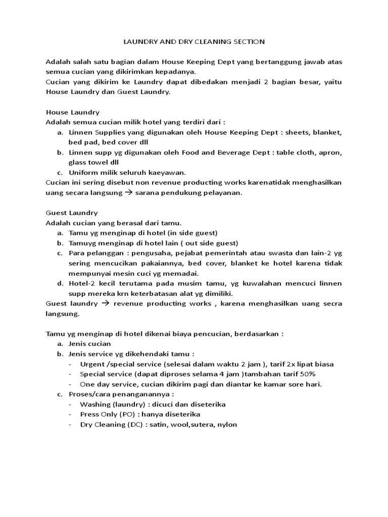 Laundry Pdf