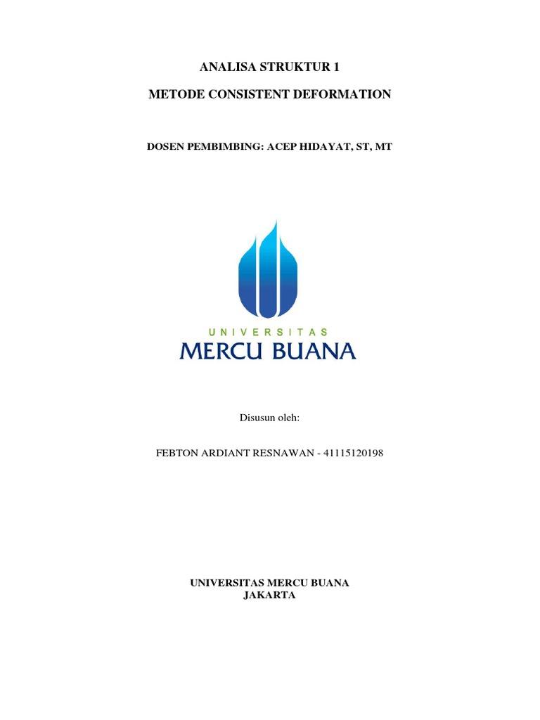 Analisis Metode Consistent Deformation | PDF | Metode & Bahan Ajar