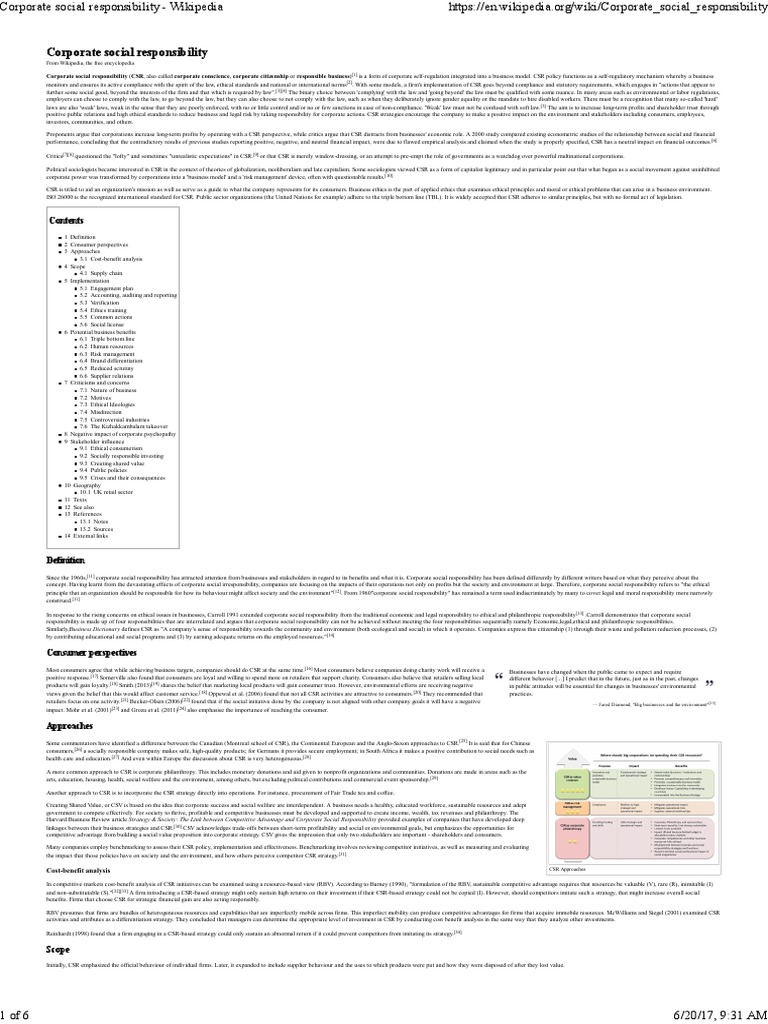 CSR Program PDF | PDF | Corporate Social Responsibility | Strategic ...