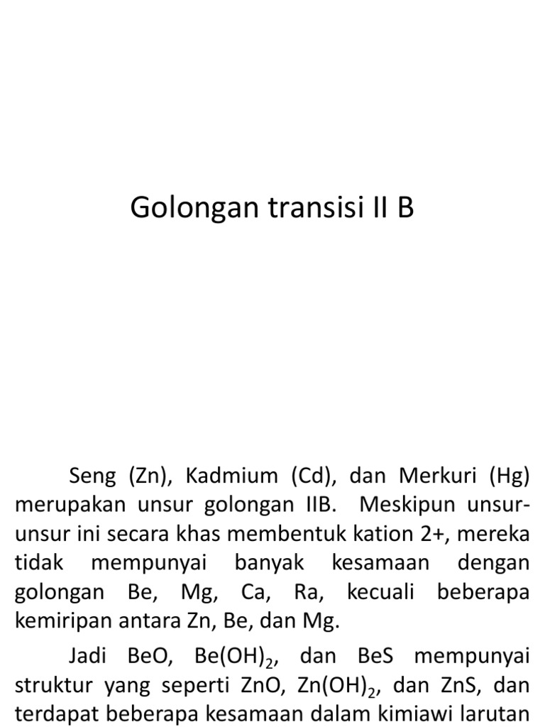 Golongan Transisi II B | PDF