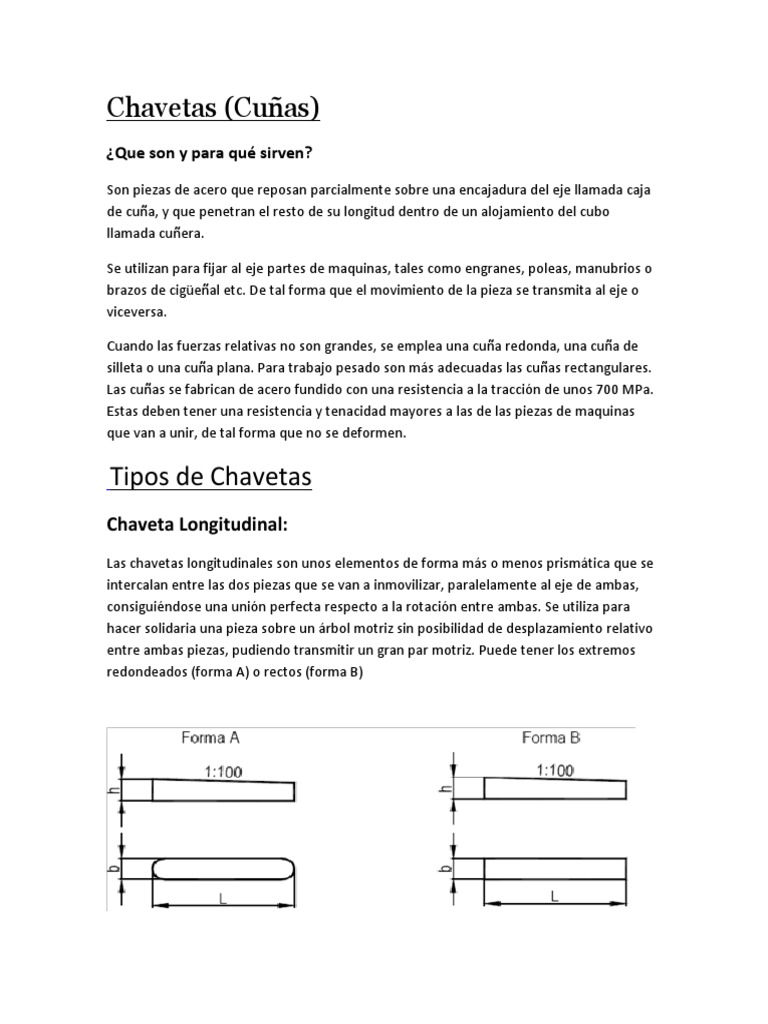 Chavetas | PDF | Eje | Acero