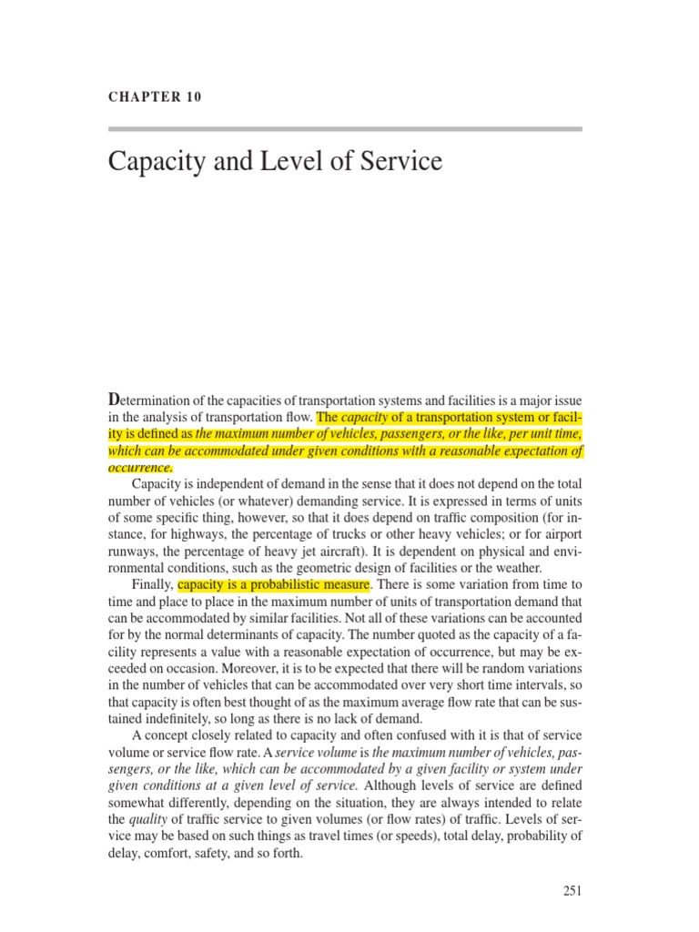 Capacity and Level of Service | PDF | Controlled Access Highway | Air ...