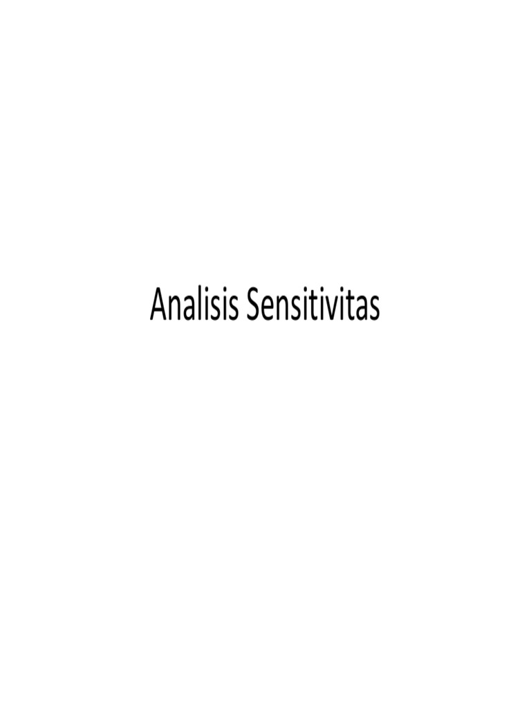 Analisis Sensitivitas | PDF