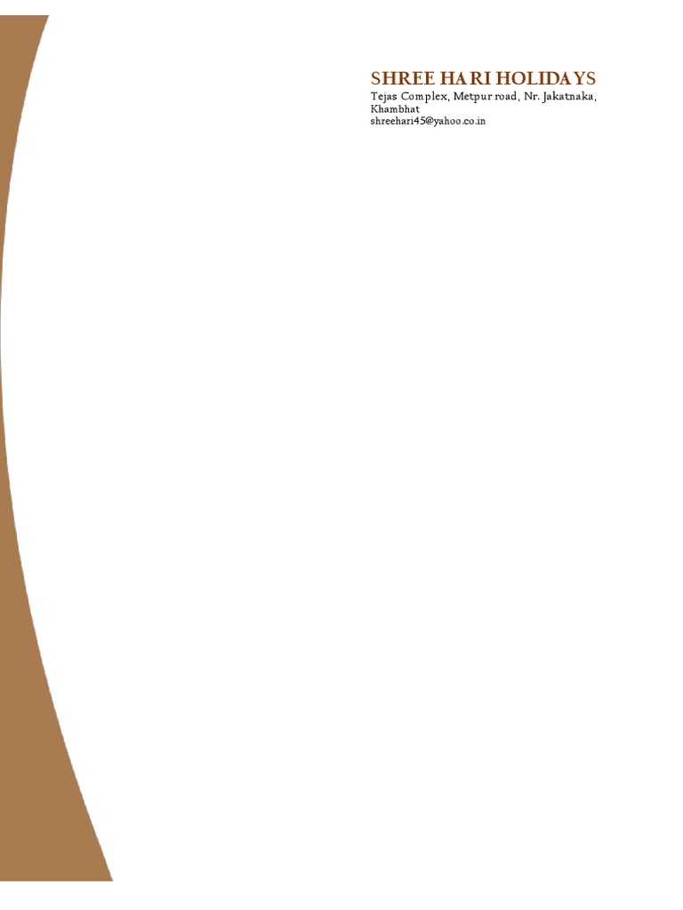 Business Letterhead - Shree Hari Holidays | PDF
