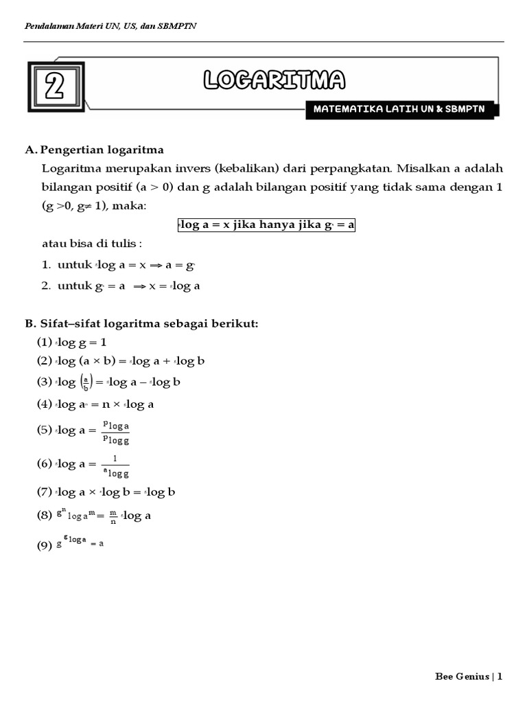 Materi 2 - Logaritma | PDF