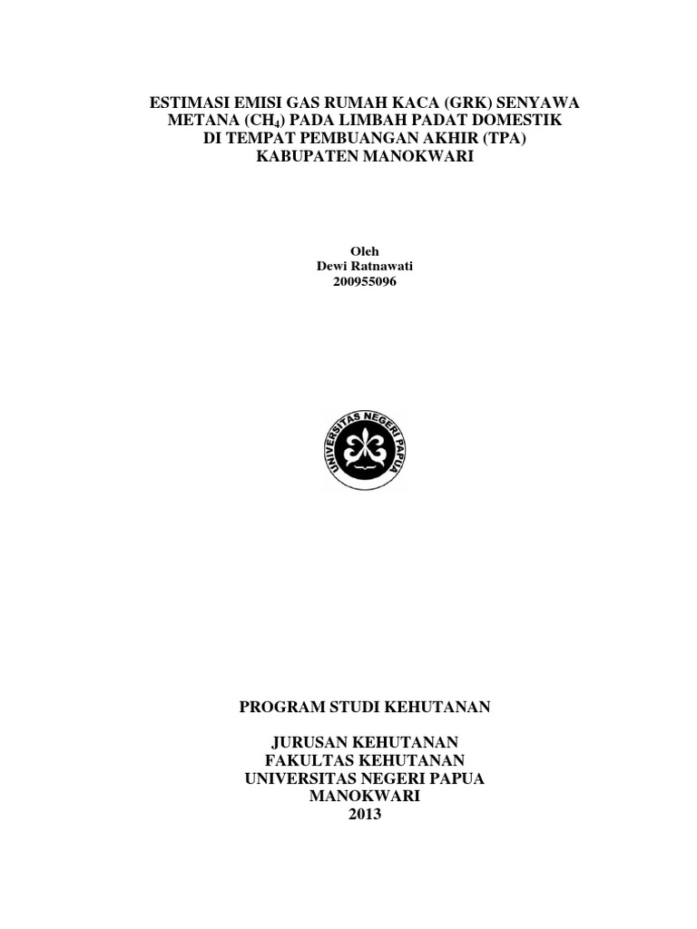 Ratnawat, Dewi - Estimasi Emisi Gas Rumah Kaca Senyawa Metana PD Limbah ...