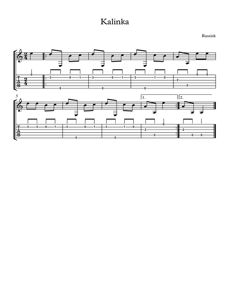 Kalinka - Full Score | PDF