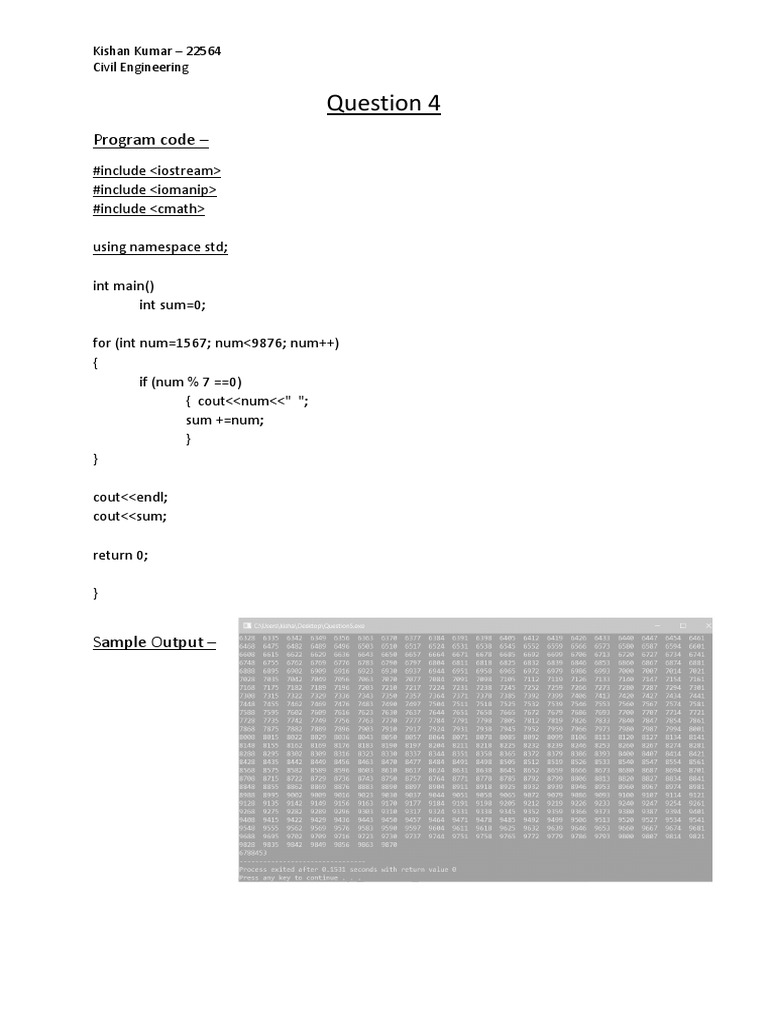 Kishan - Prog Lab | PDF