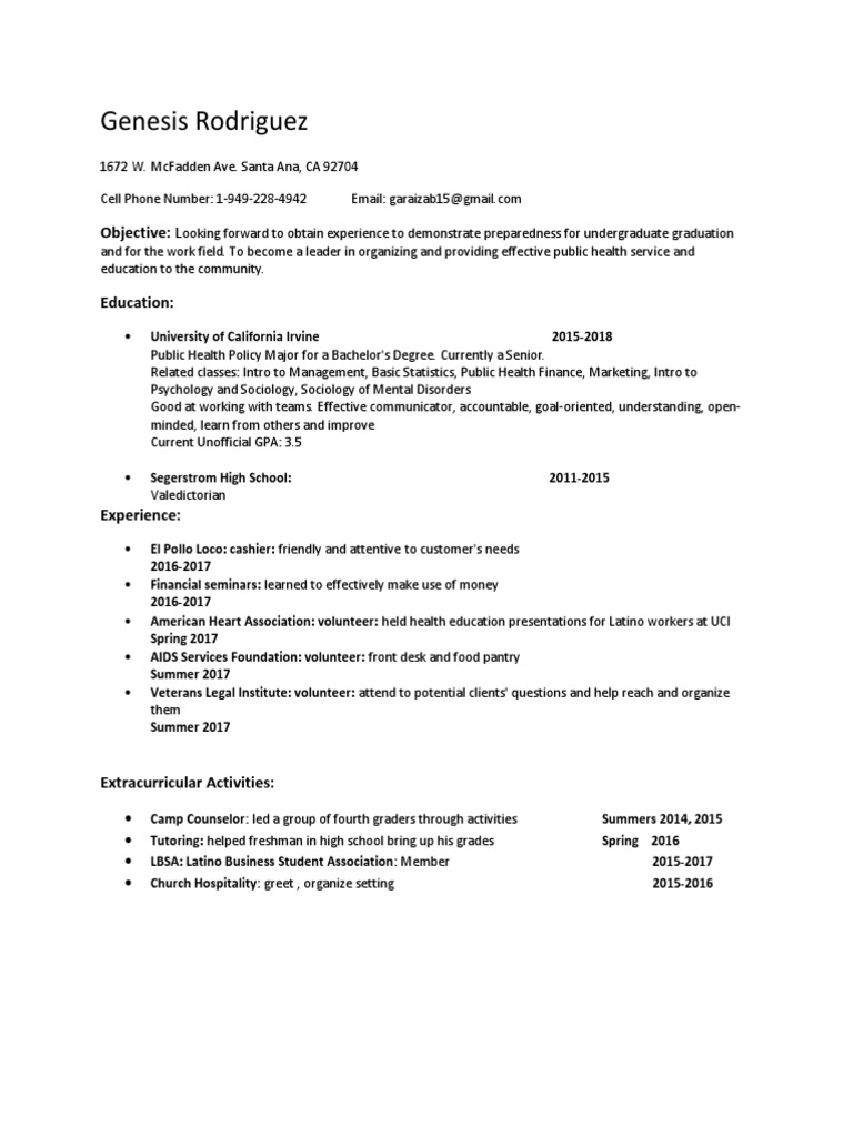 Rodriguez Genesis - 2 Resume - August 20 | PDF