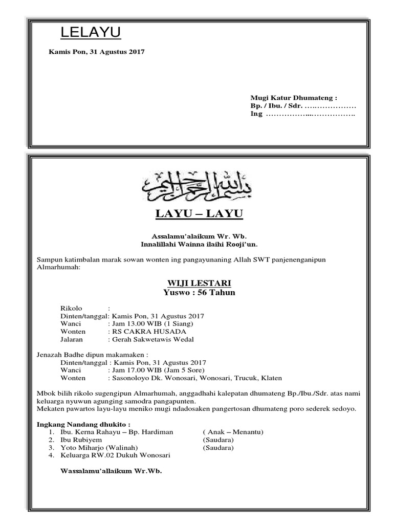 Layu Layu 31 Agustus 2017 | PDF