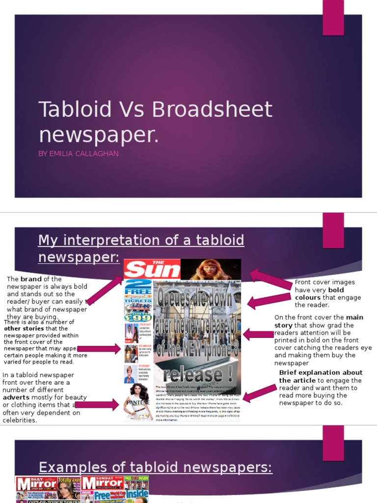 Tabloid vs Broadsheet Newspaper | Newspapers | Advertising